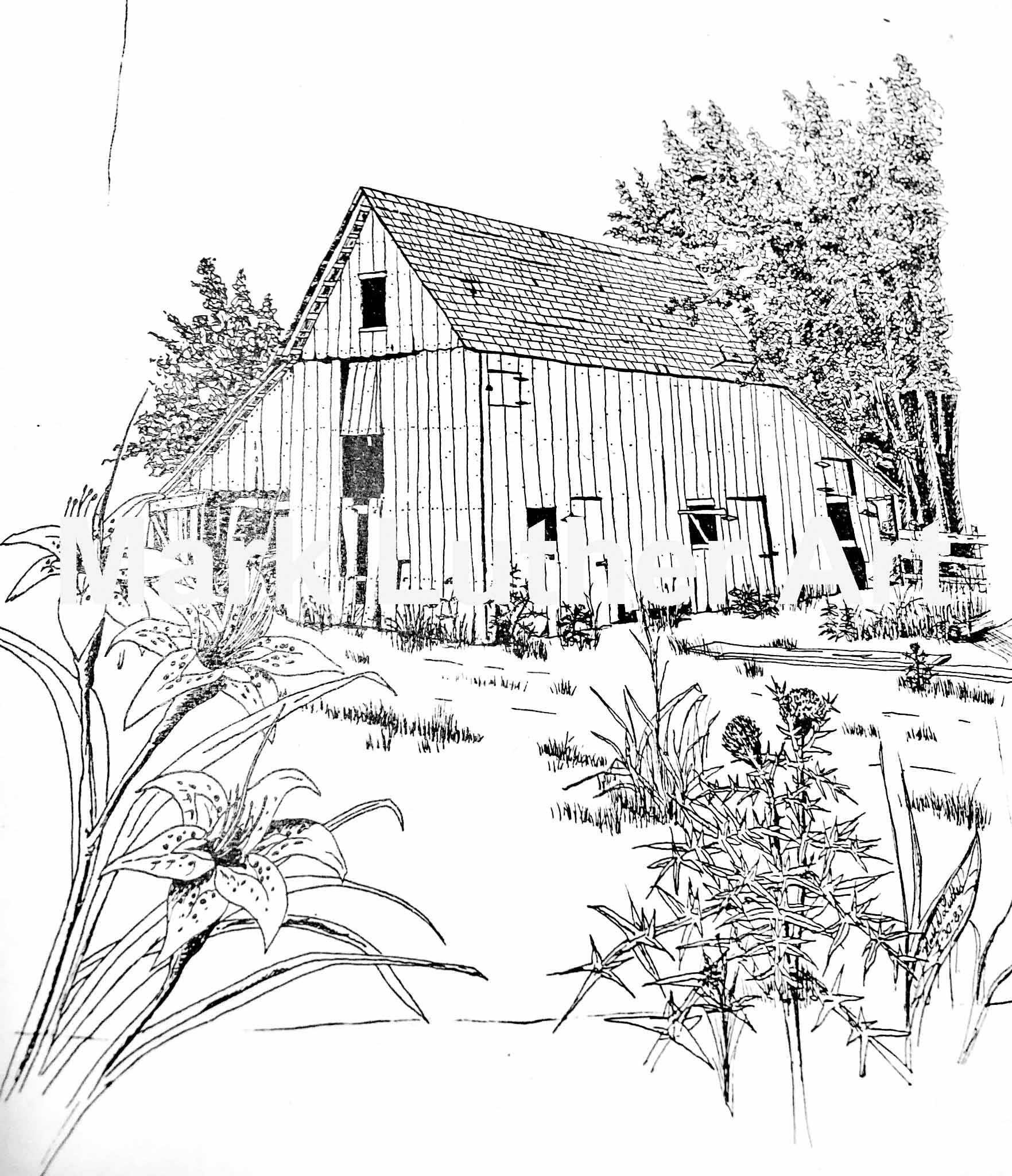 coloring pages barn